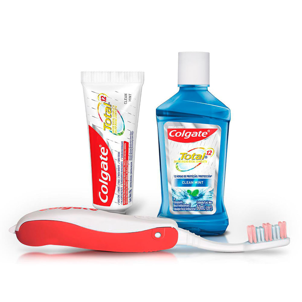 KIT para Viagem Colgate Creme Dental Total 12 Clean Mint 30G - CAASP Shop
